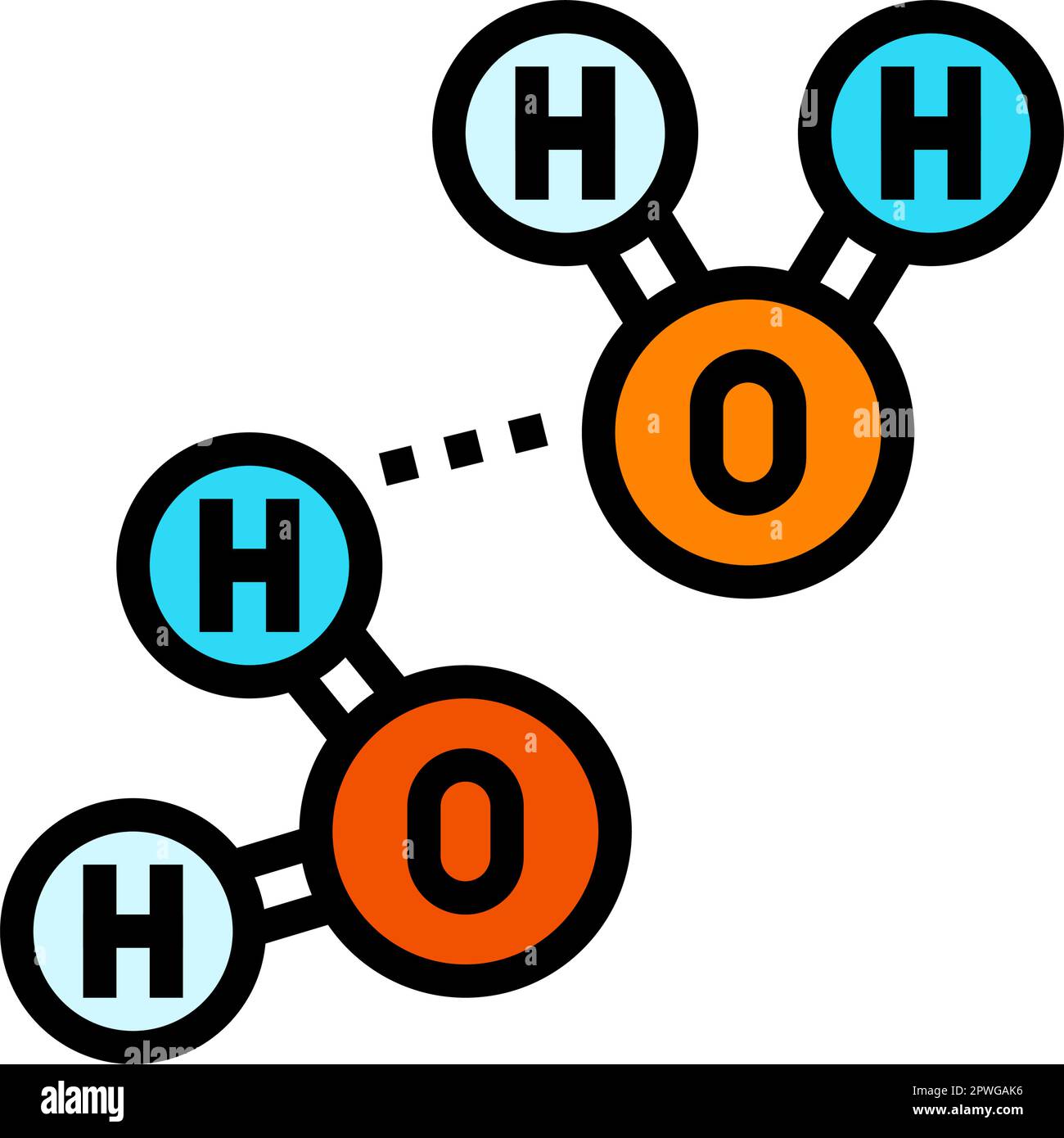 hydrogen bonding biochemistry color icon vector illustration Stock ...