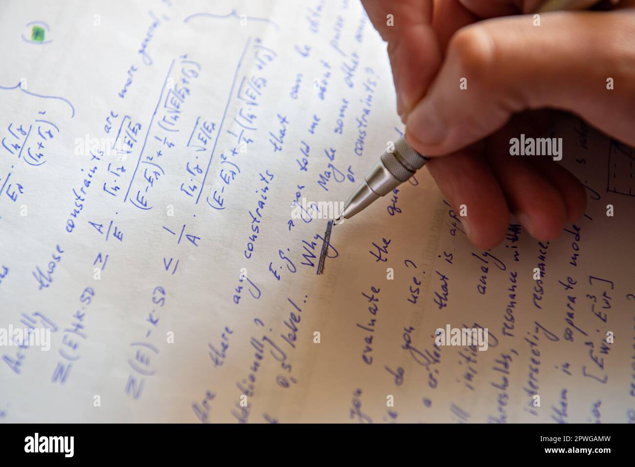 Student writing mathematical calculations hi-res stock photography and ...