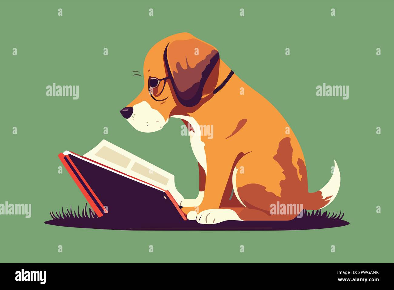 Cute Dog Reading
