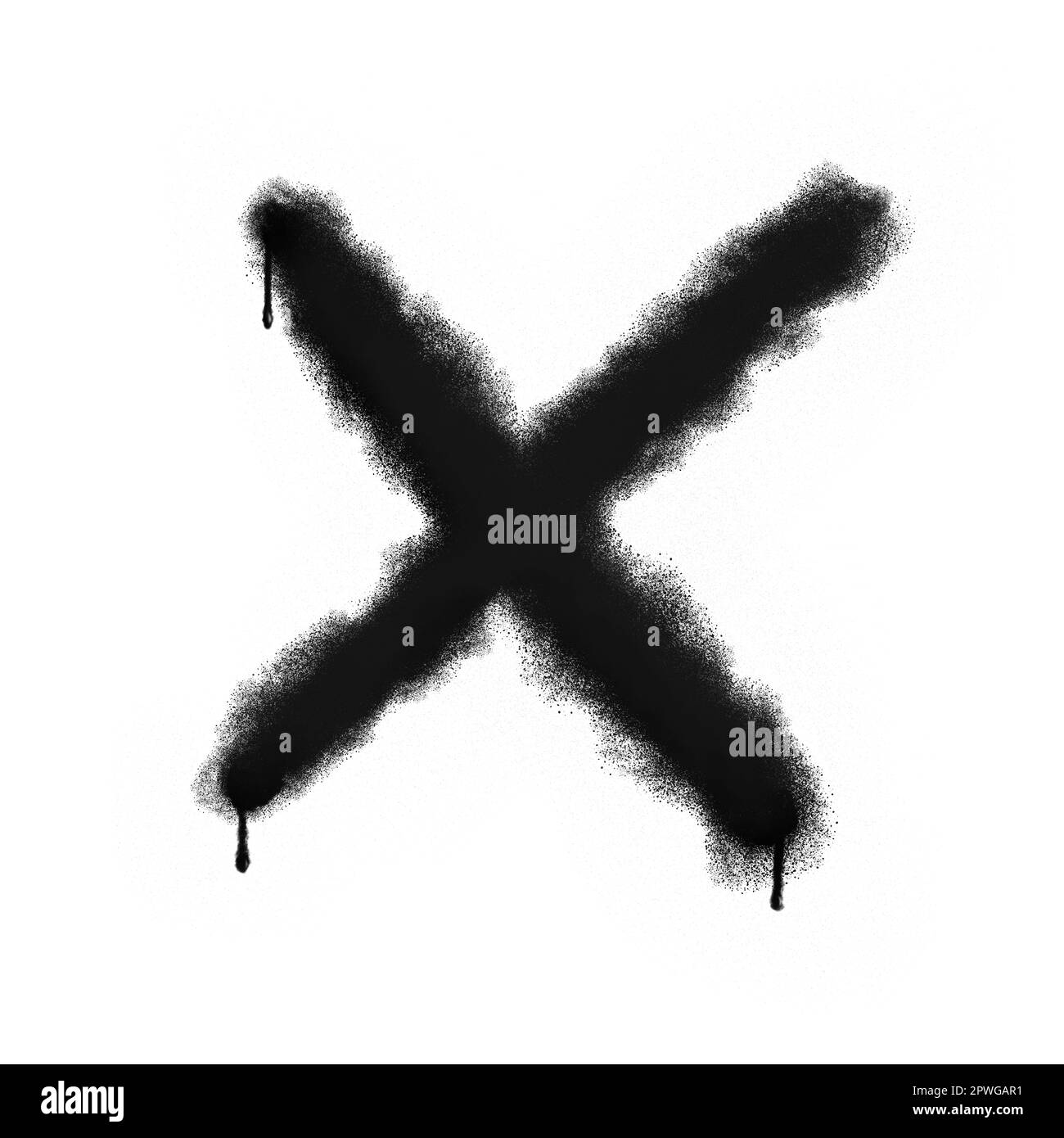 Crossed lines drawn by black spray paint on white background Stock ...