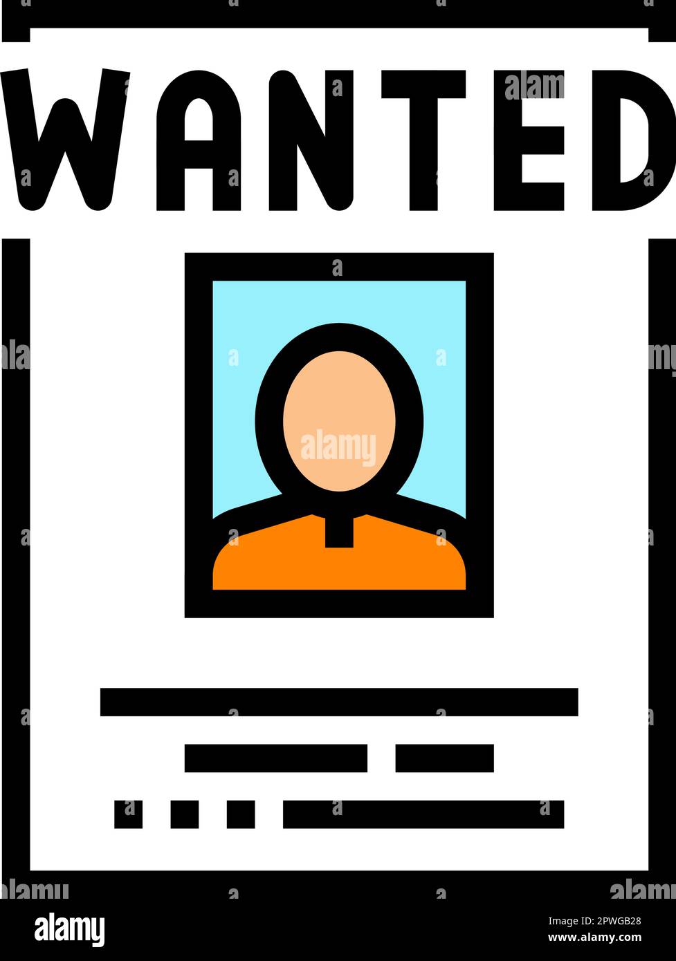 wanted poster crime color icon vector illustration Stock Vector Image ...