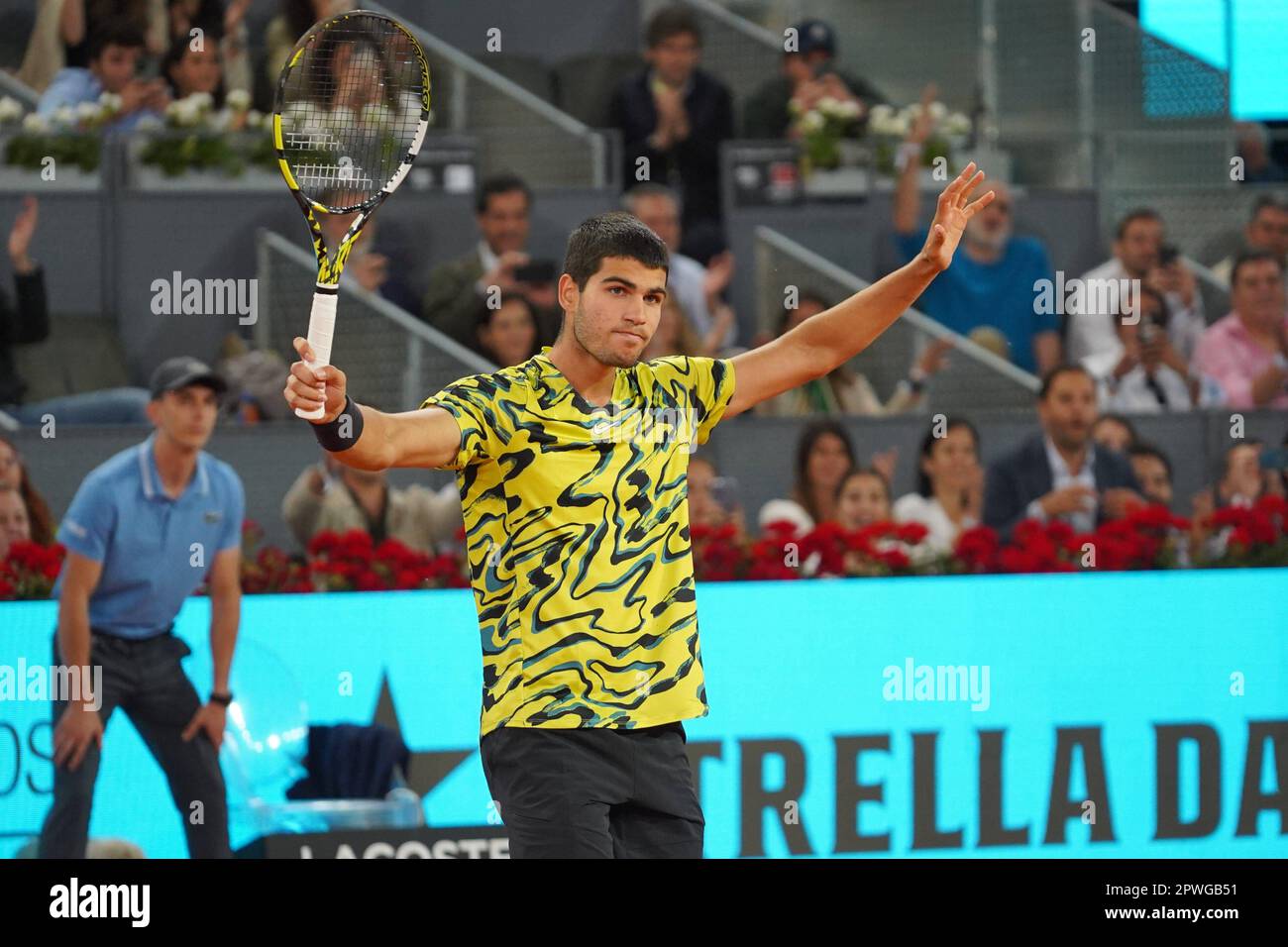 Madrid, Spain. 30th Apr, 2023. Carlos Alcaraz (SPA) vs Grigor Dimitrov ...