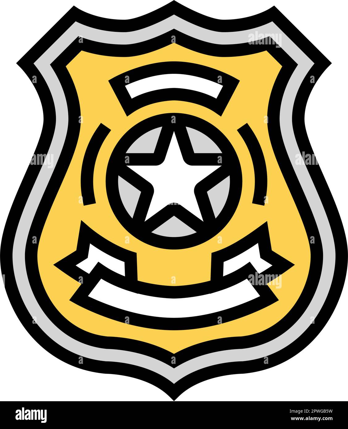 police badge crime color icon vector illustration Stock Vector Image ...