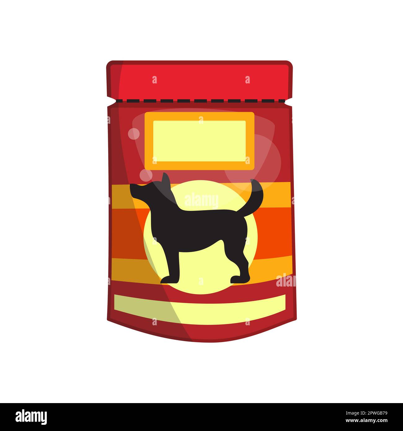 Red packaging with wet food dogs cartoon illustration Stock Vector ...