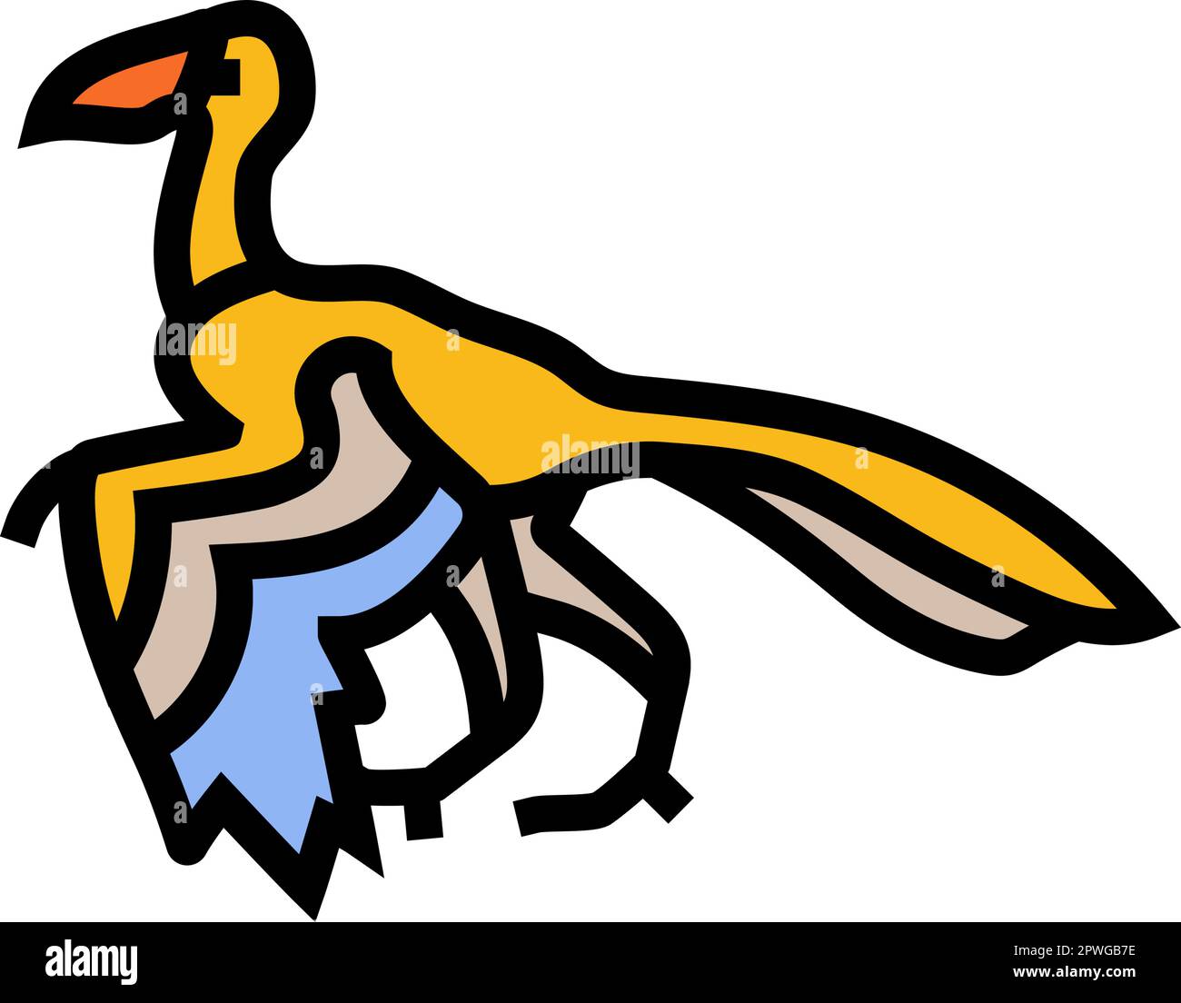 archaeopteryx dinosaur animal color icon vector illustration Stock ...