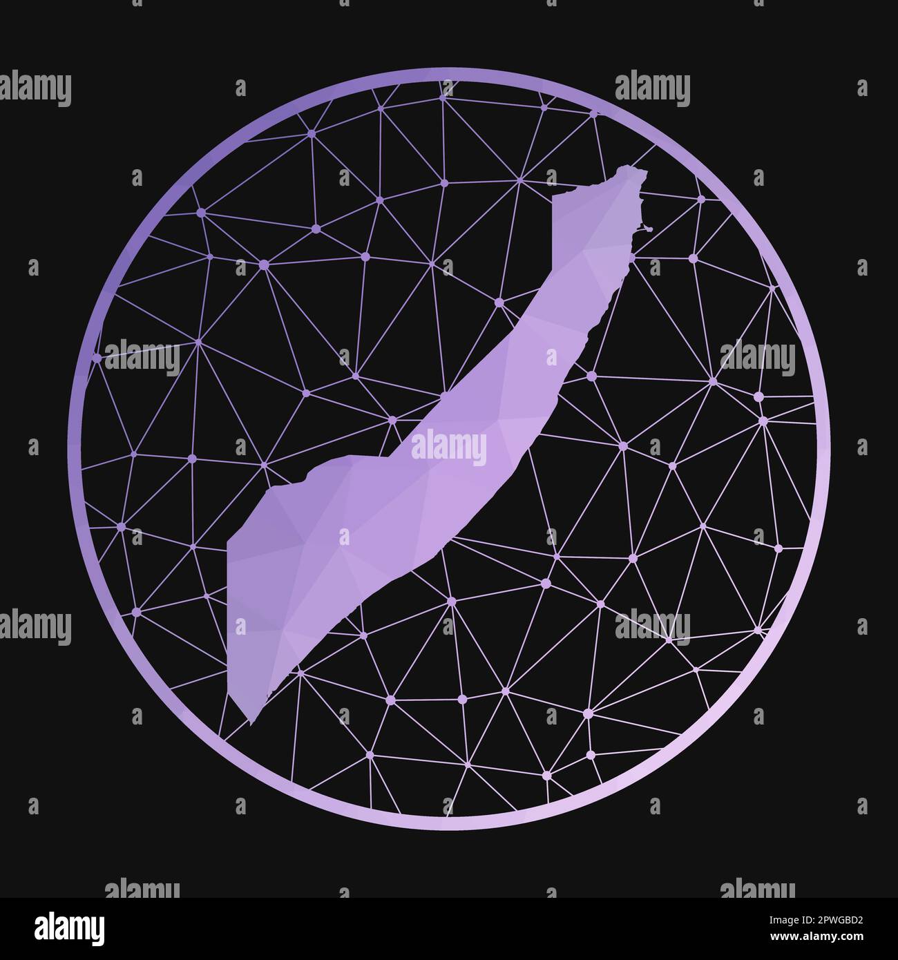 Somalia icon. Vector polygonal map of the country. Somalia icon in ...
