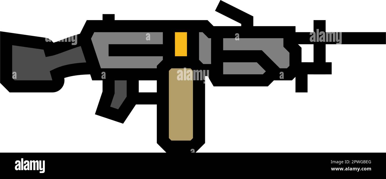 machine gun weapon military color icon vector illustration Stock Vector ...