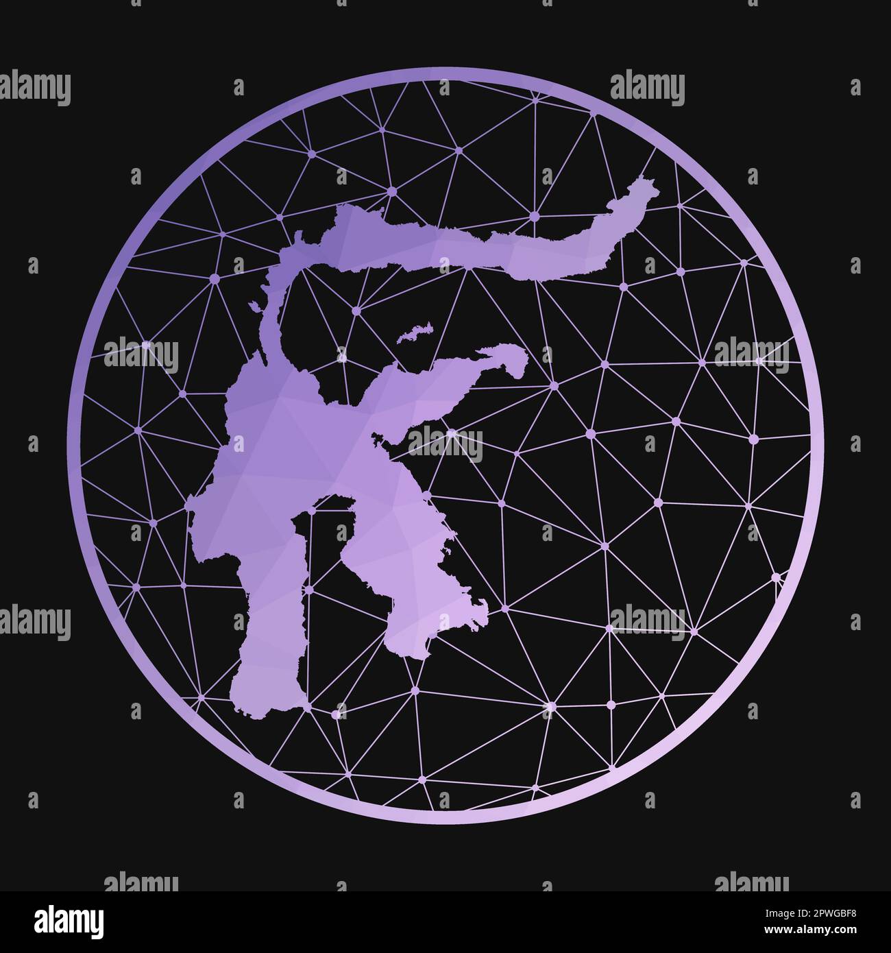 Sulawesi icon. Vector polygonal map of the island. Sulawesi icon in ...