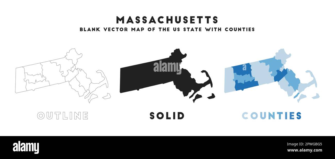 Massachusetts map. Borders of Massachusetts for your infographic ...