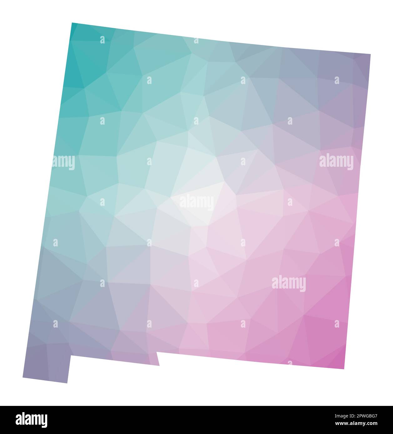 Polygonal map of New Mexico. Geometric illustration of the US state in ...