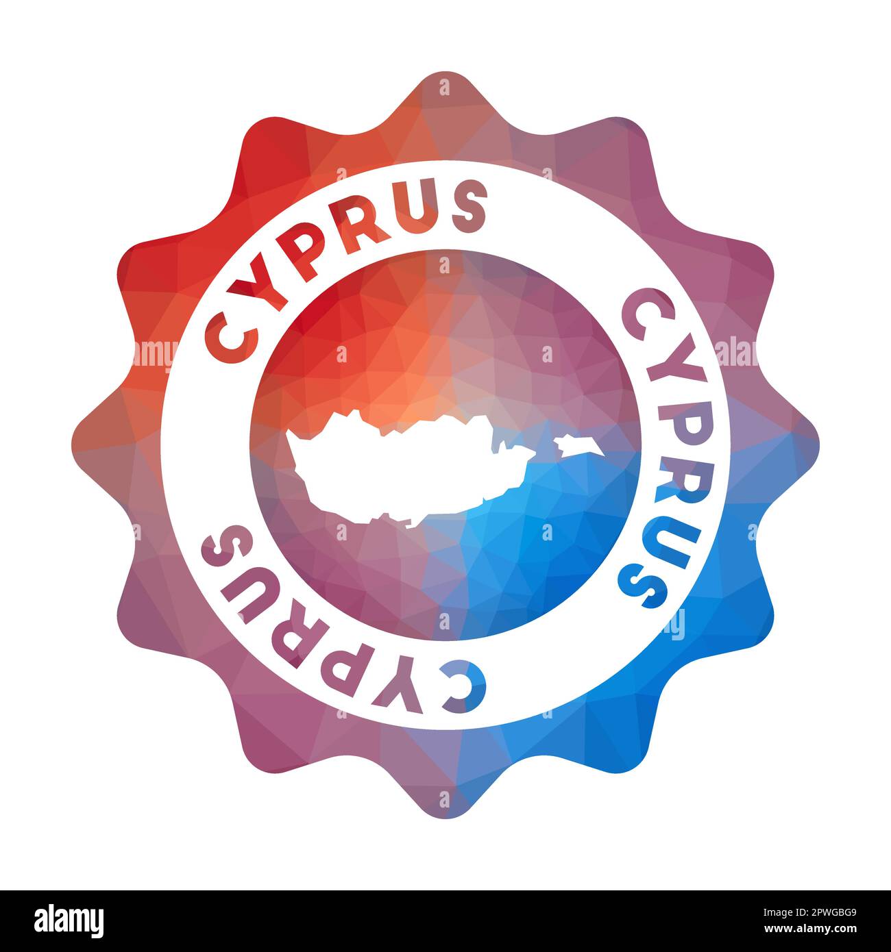 Cyprus low poly logo. Colorful gradient travel logo of the country in ...