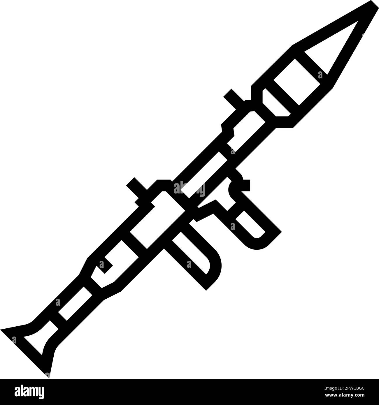 rocket launcher weapon war line icon vector illustration Stock Vector ...