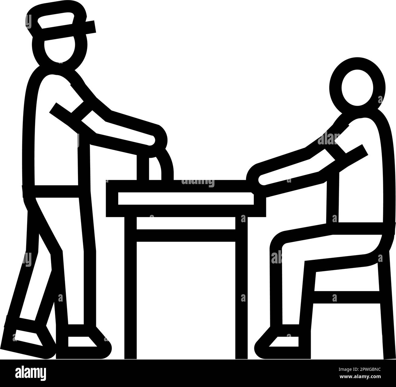police interrogation crime line icon vector illustration Stock Vector ...