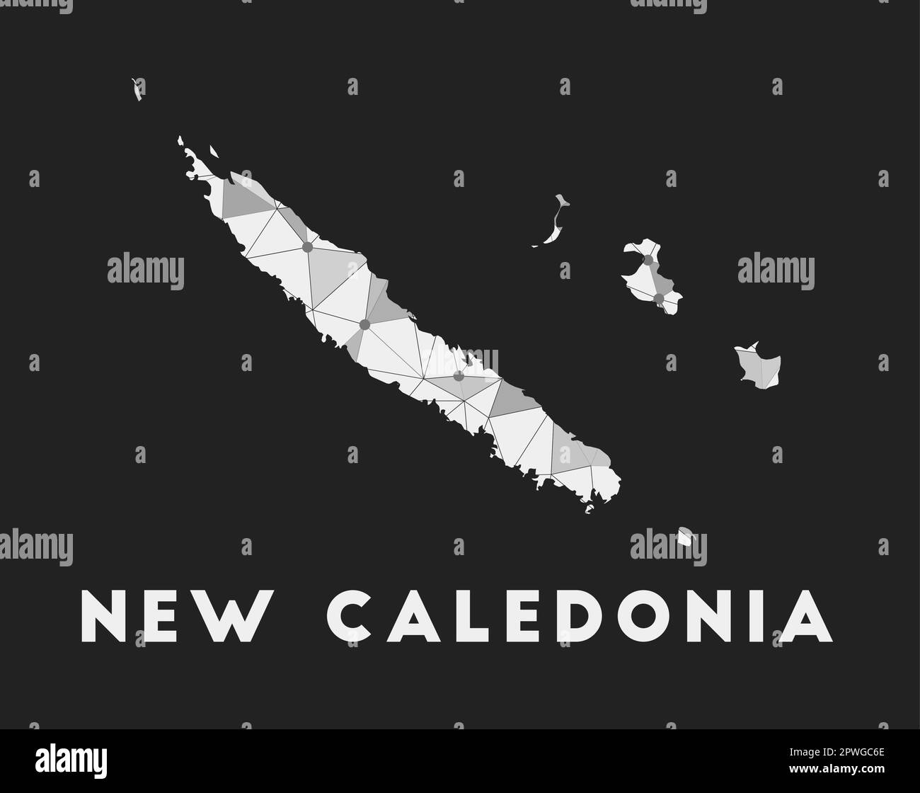 New Caledonia - communication network map of country. New Caledonia ...