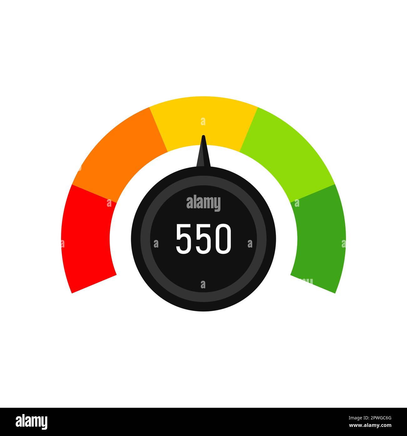 Business credit speedometer with middle score illustration Stock Vector ...