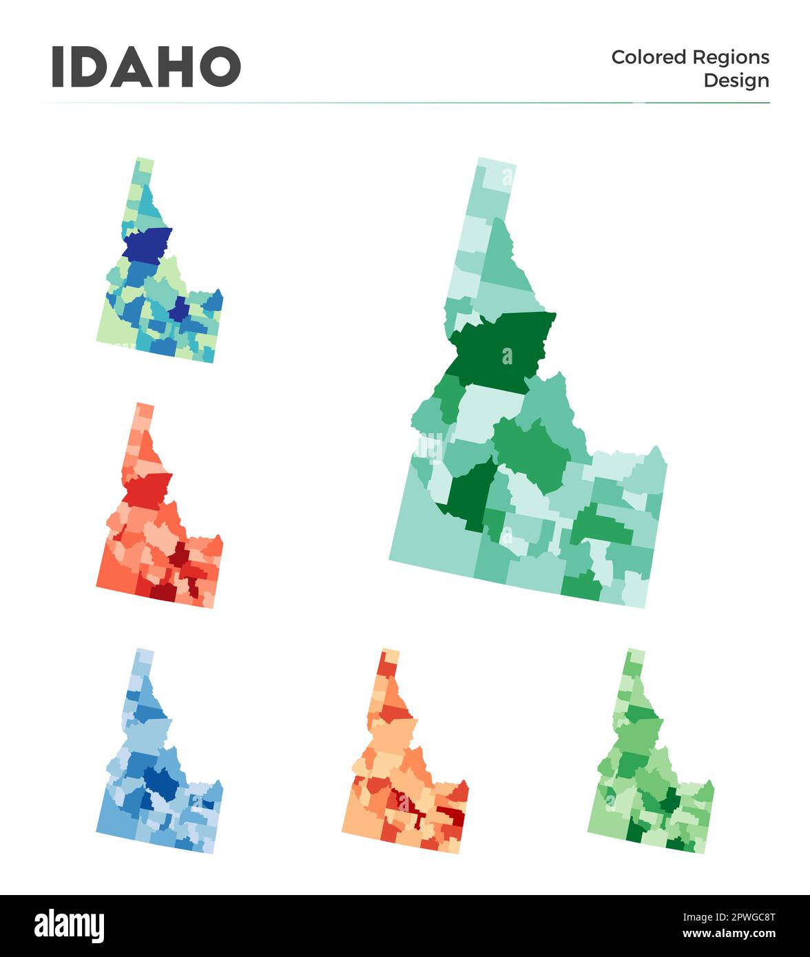 Idaho map collection. Borders of Idaho for your infographic. Colored us ...