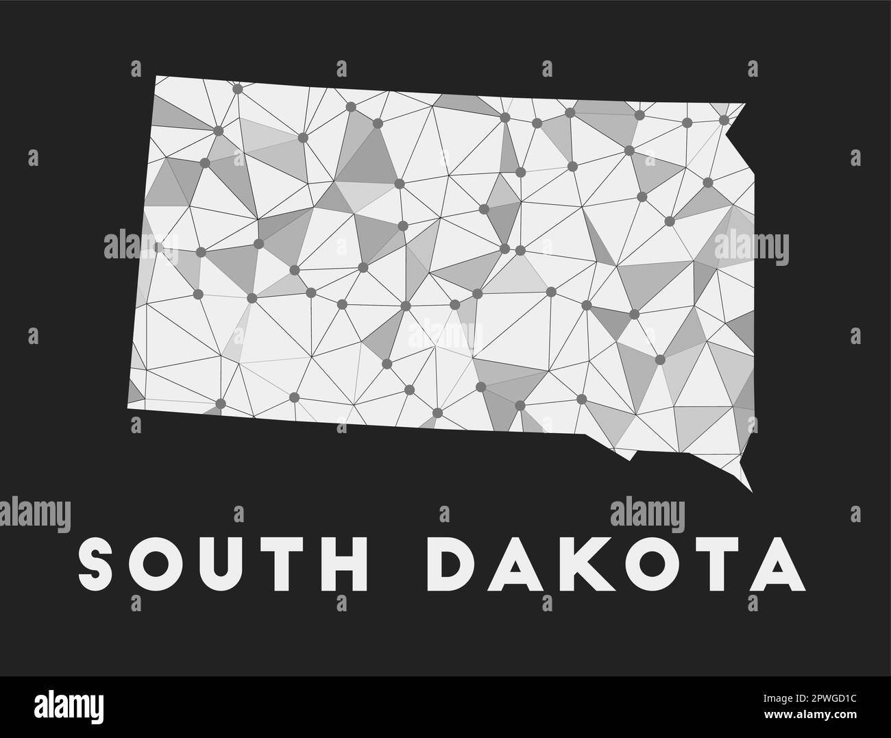 South Dakota - communication network map of US state. South Dakota ...