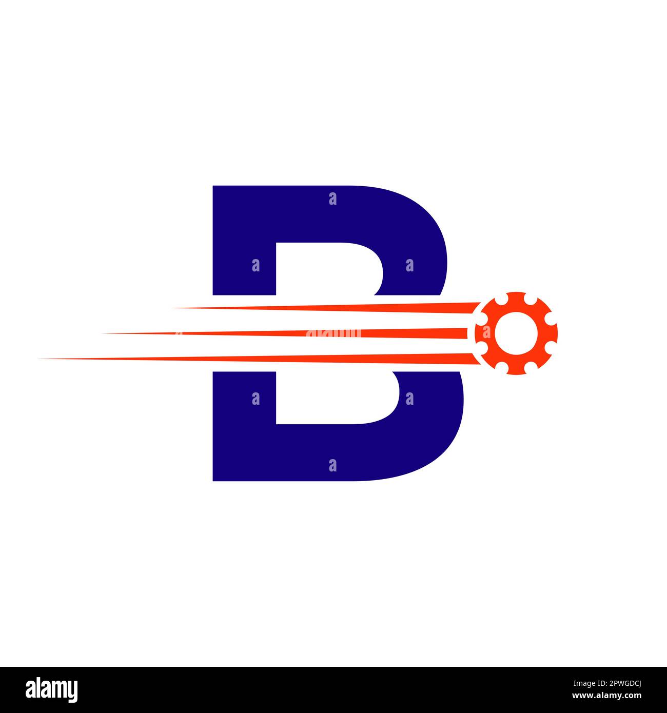 Initial Letter B Gear Cogwheel Logo. Automotive Industrial Icon, Gear ...