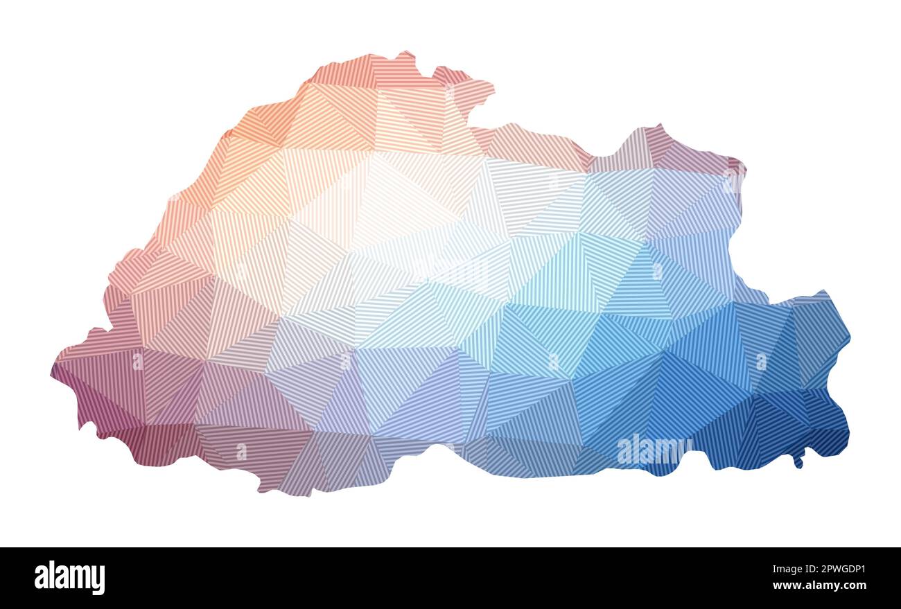 Map of Bhutan. Low poly illustration of the country. Geometric design ...