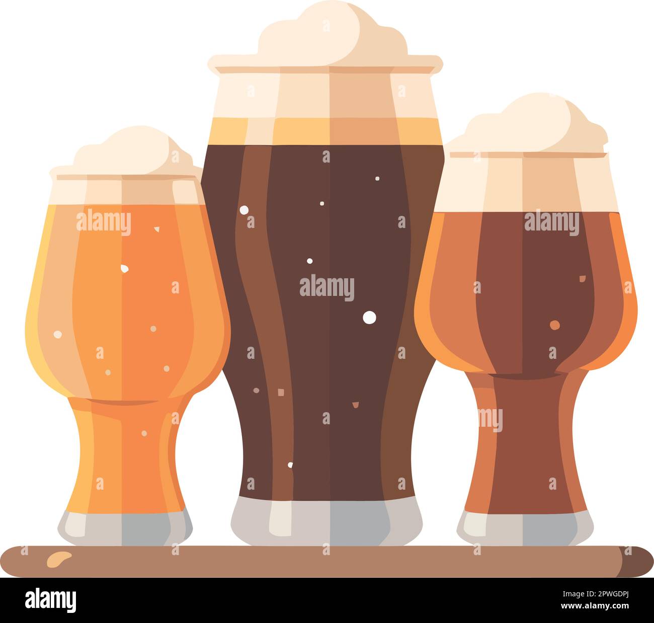 Three glasses beers in Stock Vector Images - Alamy