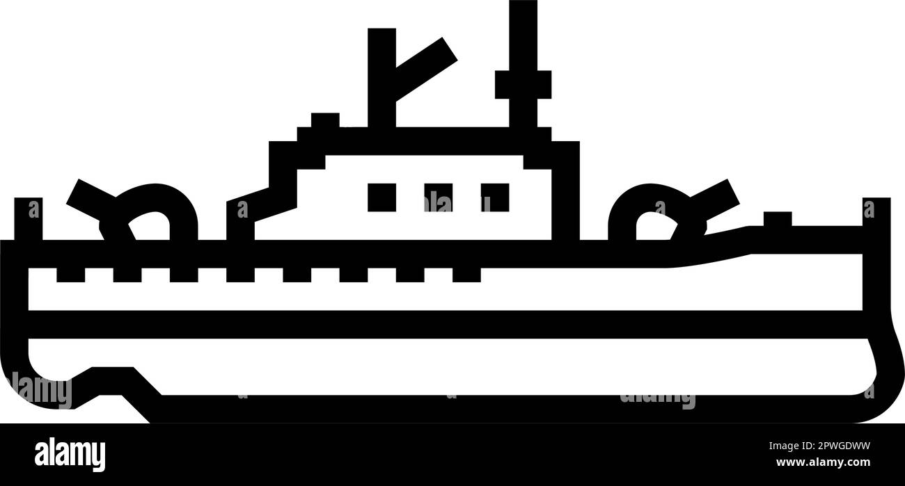 battleship weapon war line icon vector illustration Stock Vector Image ...