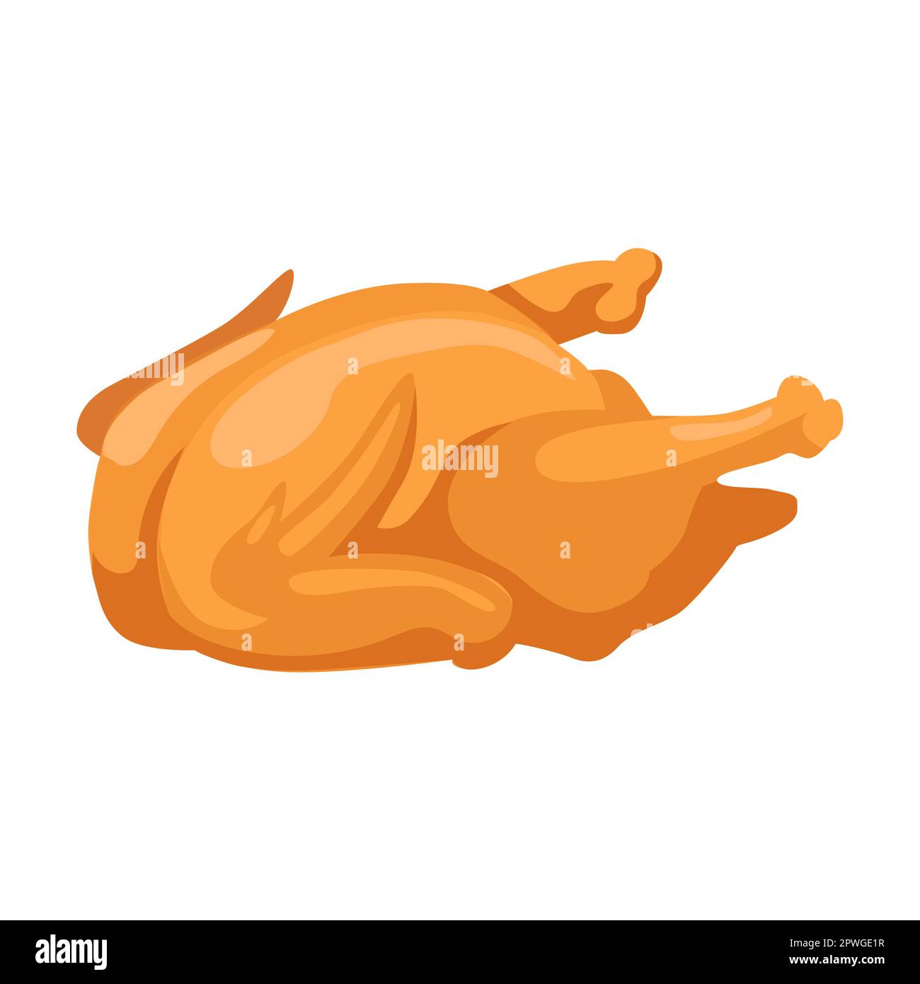Smoked chicken. Meat product cartoon vector illustration. Drawing of ...