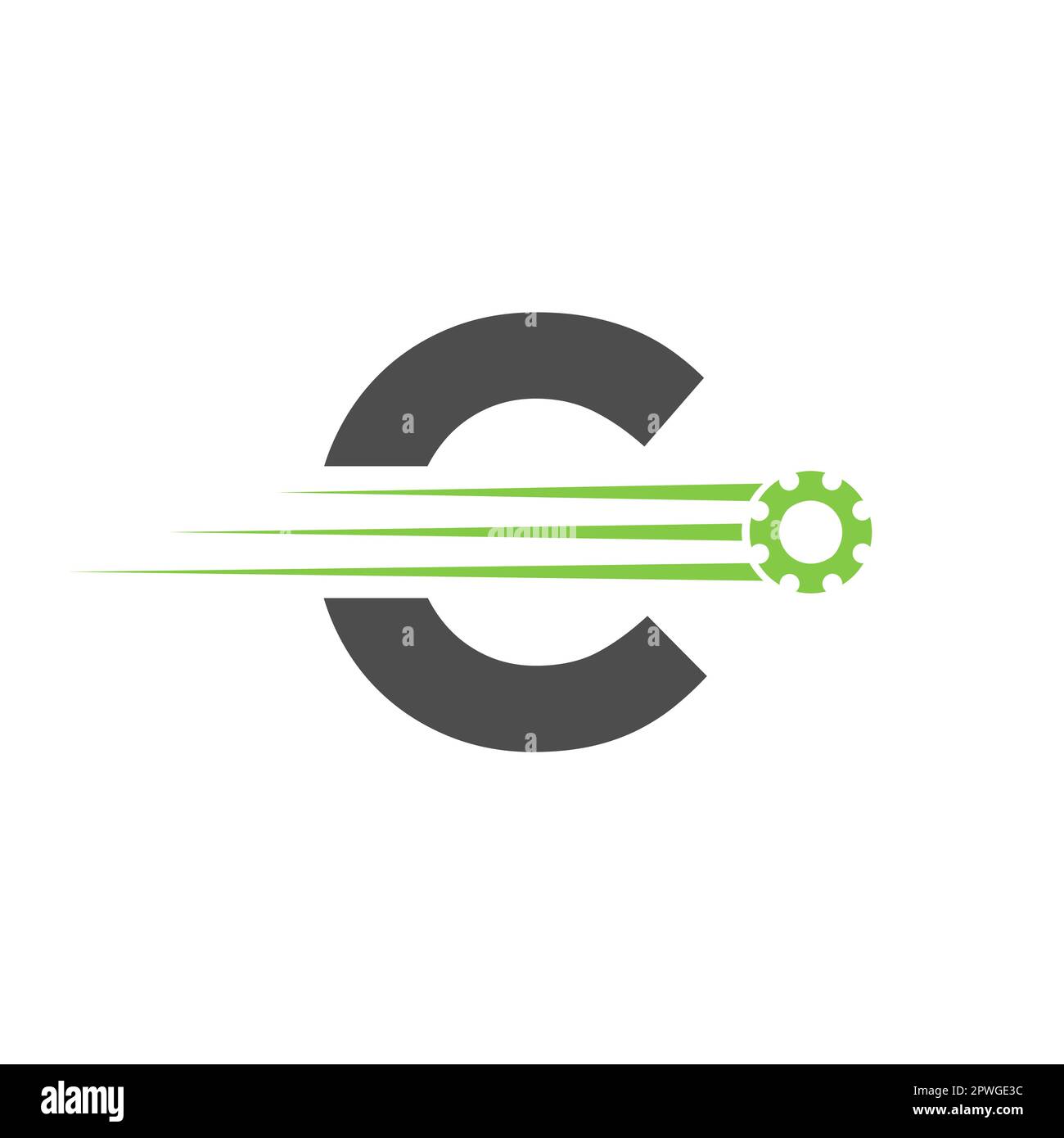 Initial Letter C Gear Cogwheel Logo. Automotive Industrial Icon, Gear ...