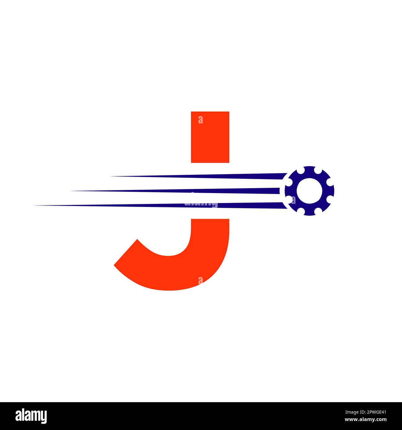 Initial Letter J Gear Cogwheel Logo. Automotive Industrial Icon, Gear ...