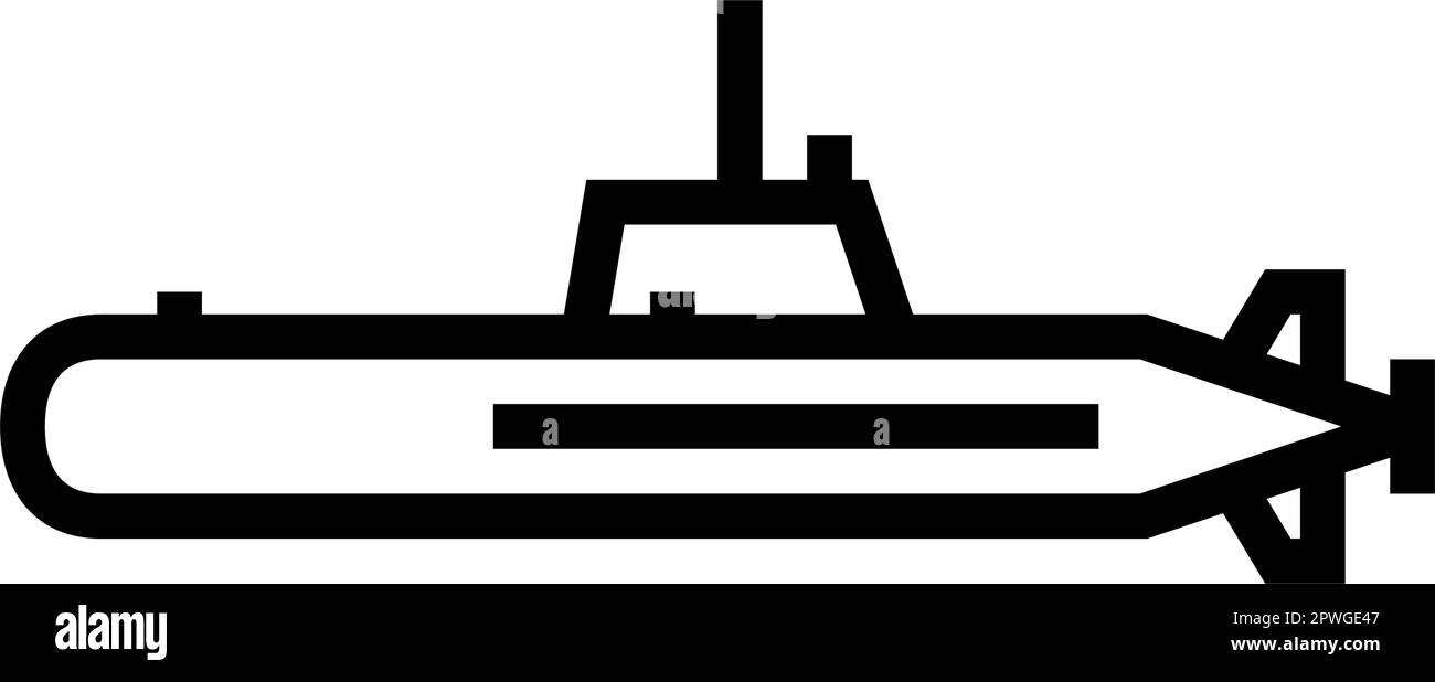 submarine weapon war line icon vector illustration Stock Vector Image ...
