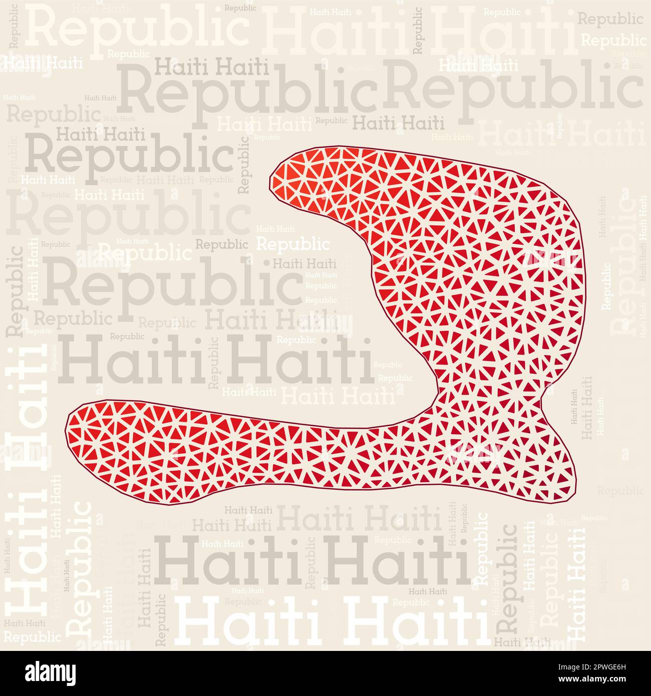 Haiti map design. Country names in different languages and map shape ...
