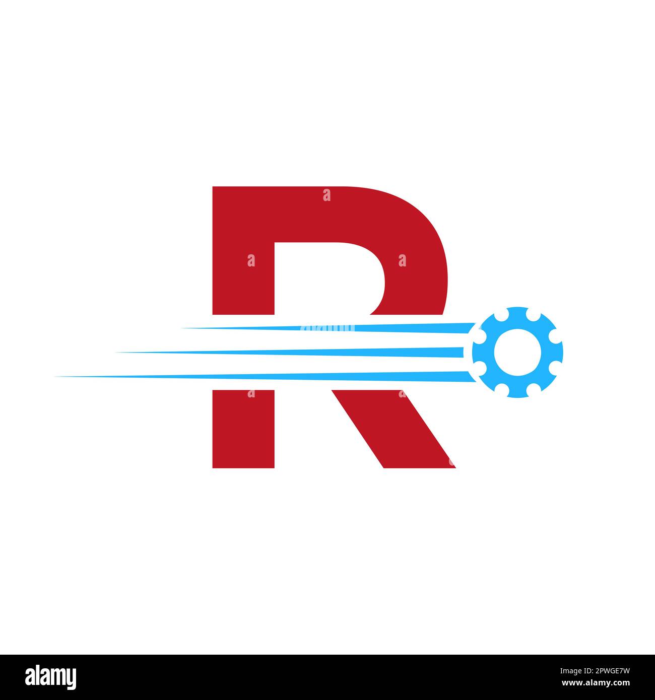 Initial Letter R Gear Cogwheel Logo. Automotive Industrial Icon, Gear ...