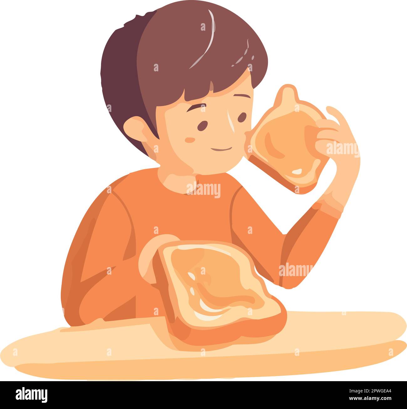 Toddler eating bread Cut Out Stock Images & Pictures - Alamy