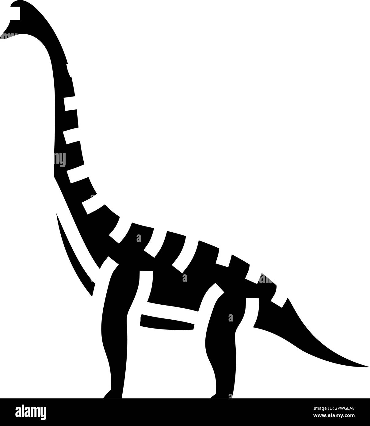 brachiosaurus dinosaur animal glyph icon vector illustration Stock ...