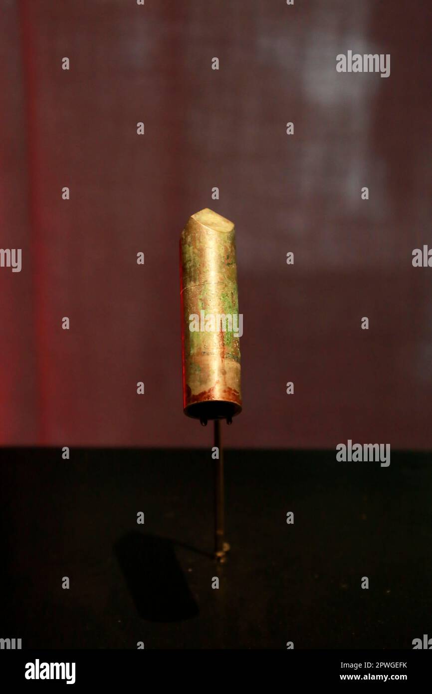 Alicante, Spain- April 14, 2023: Shu ritual weapon tip at Terracota ...