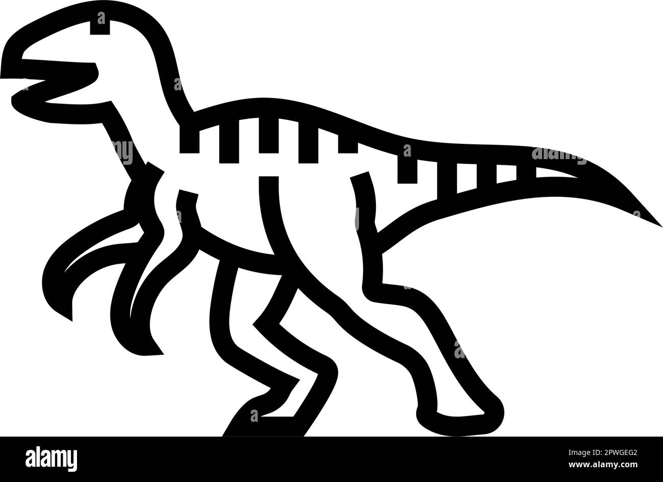 deinonychus dinosaur animal line icon vector illustration Stock Vector ...