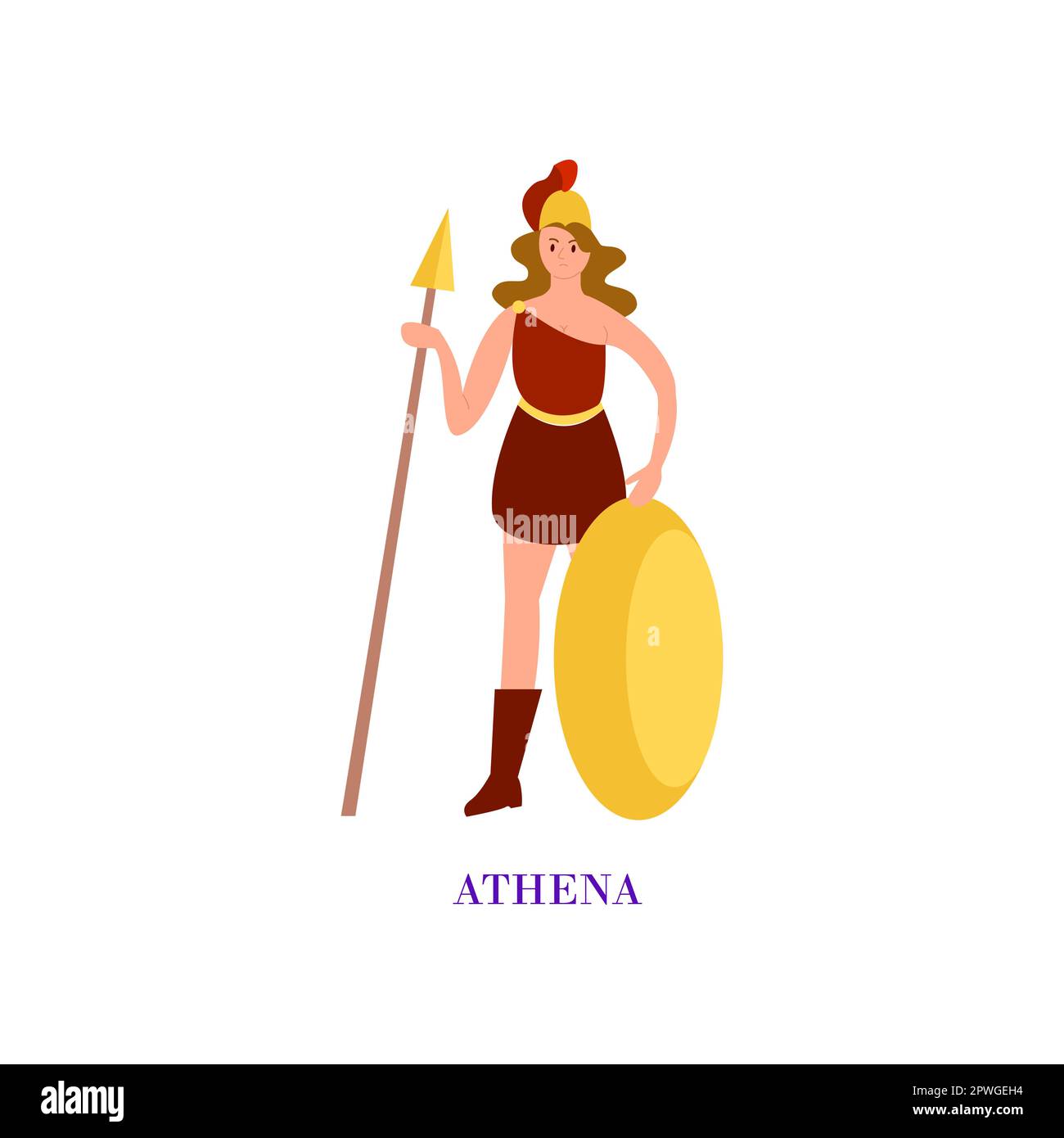 Ancient Greek goddess Athena cartoon illustration Stock Vector Image & Art - Alamy