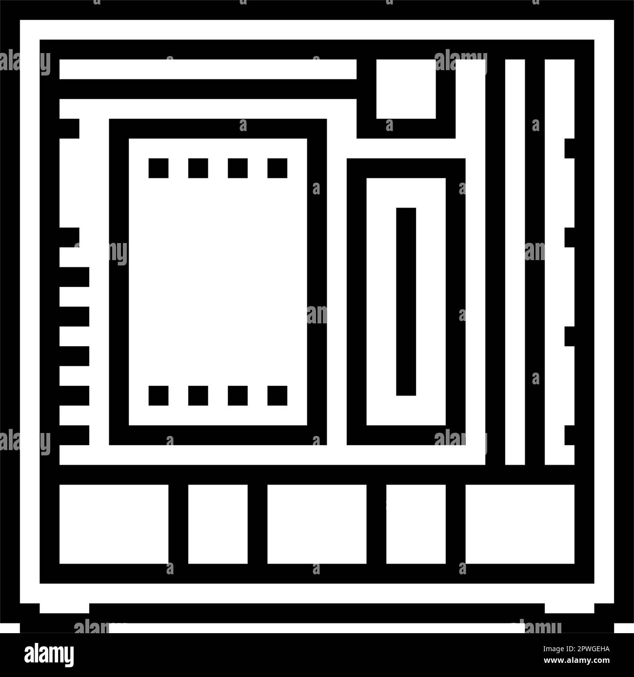 computer case gaming pc line icon vector illustration Stock Vector ...