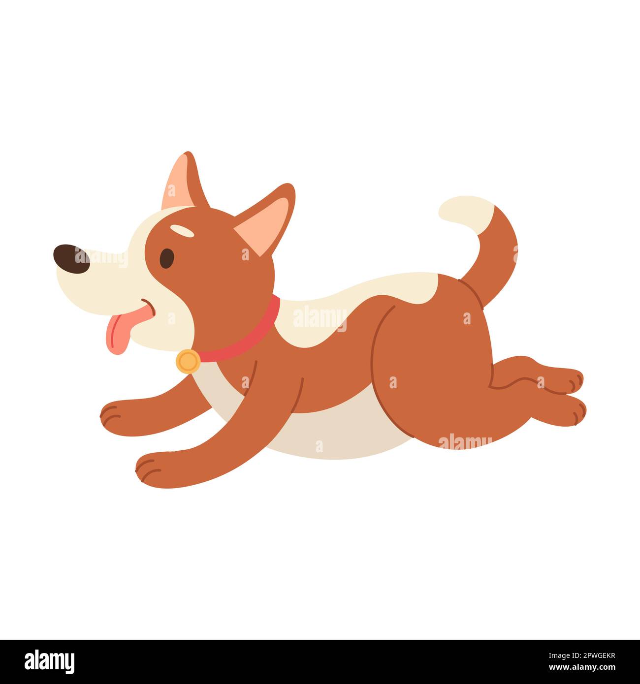 Cute funny puppy cartoon character vector illustration. Drawings of ...