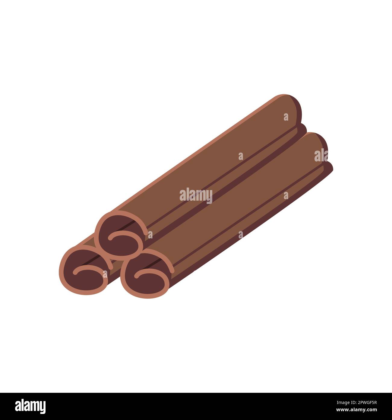 Three rolled sticks of cinnamon cartoon illustration Stock Vector Image ...