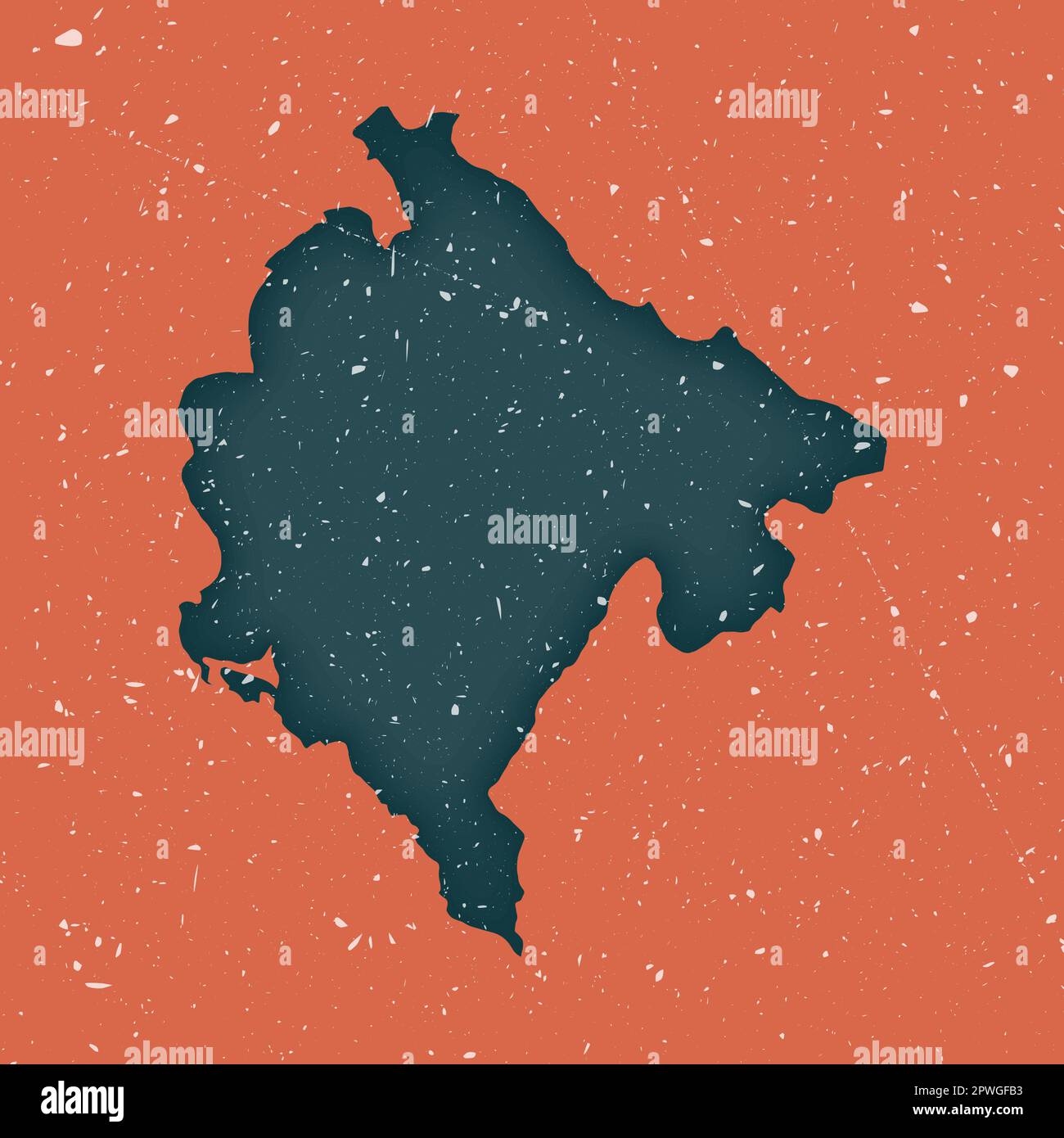 Montenegro vintage map. Grunge map of the country with distressed ...