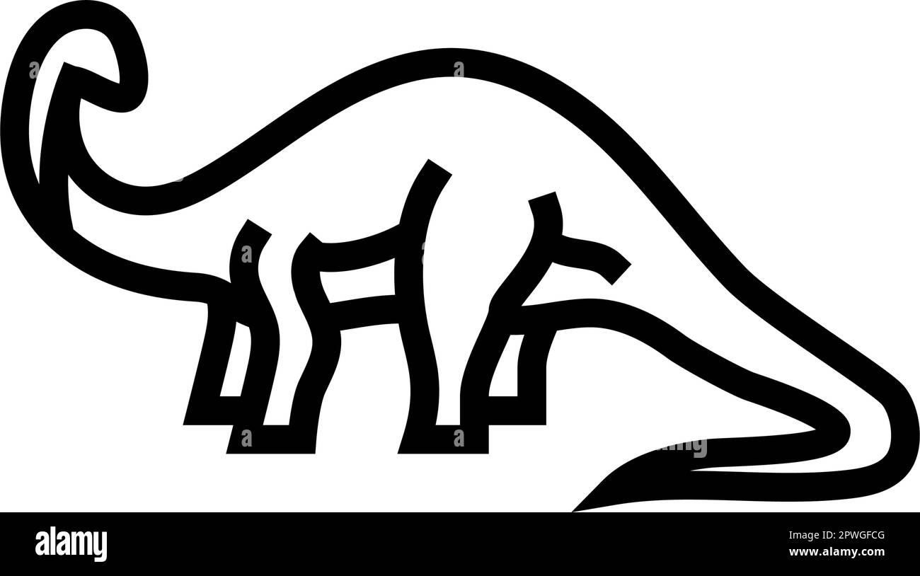 Diplodocus icon outline Cut Out Stock Images & Pictures - Alamy