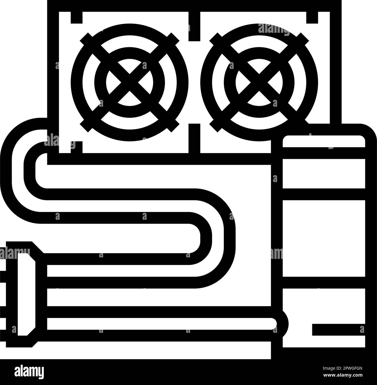 liquid cooling gaming pc line icon vector illustration Stock Vector ...