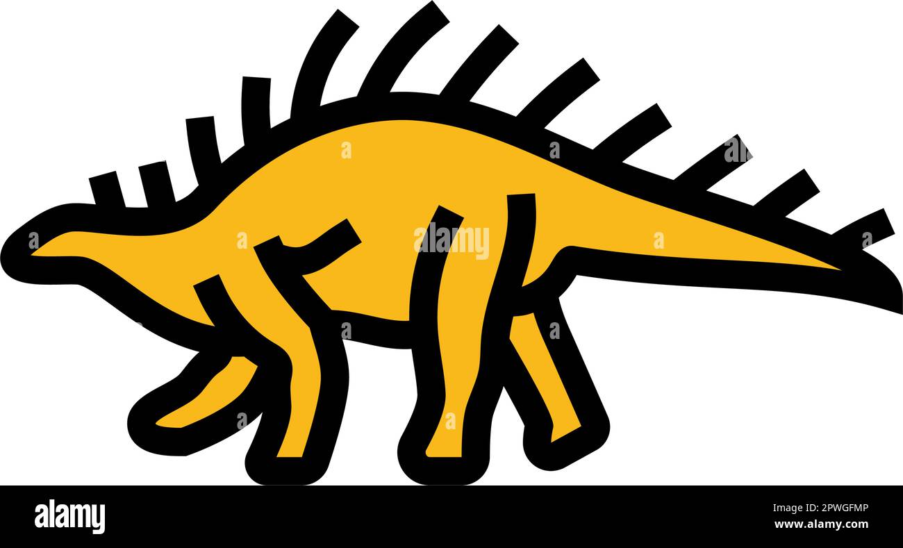 kentrosaurus dinosaur animal color icon vector illustration Stock ...