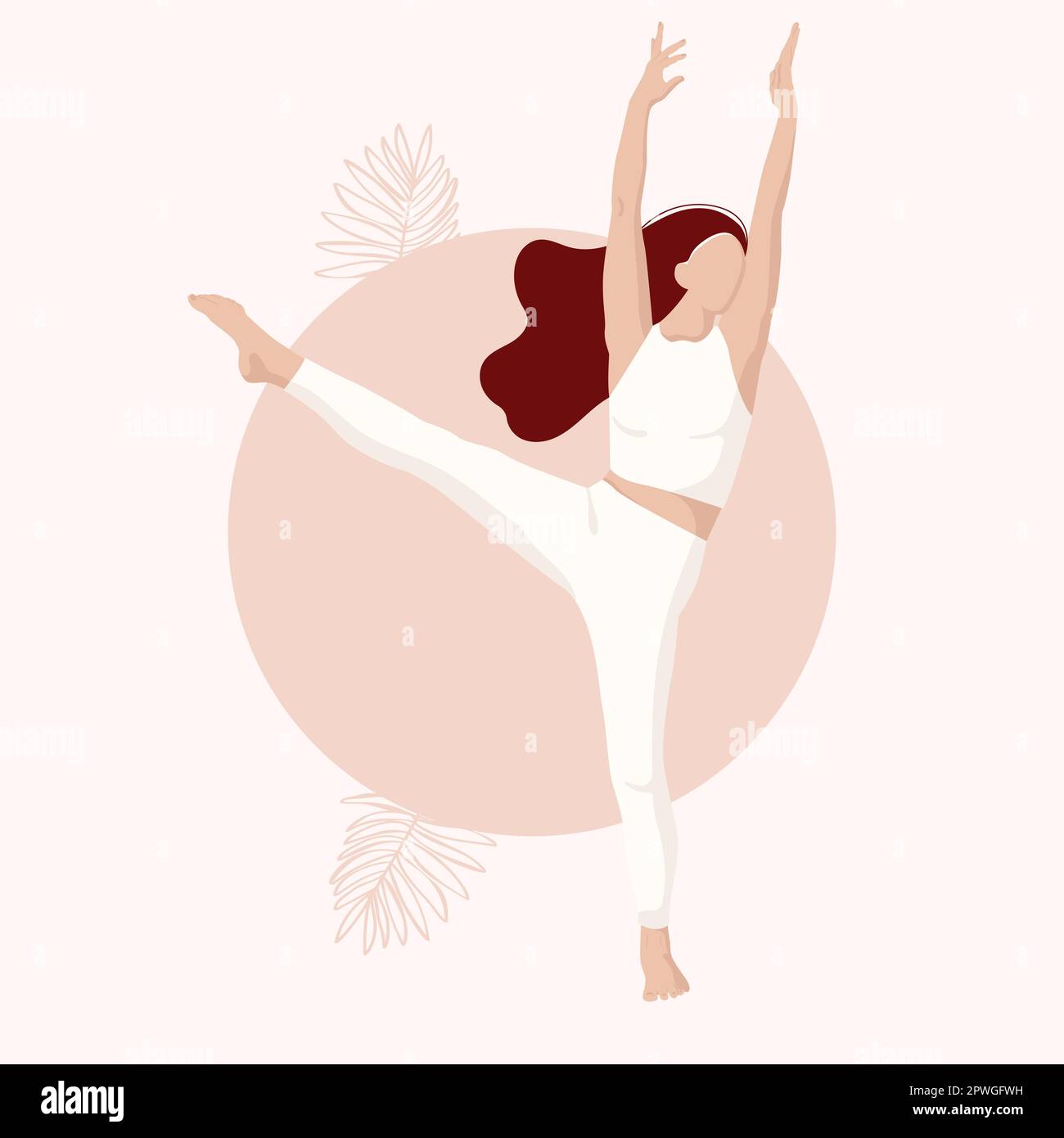 beautiful girl is doing yoga.Longitudinal twine standing.Utthita ...