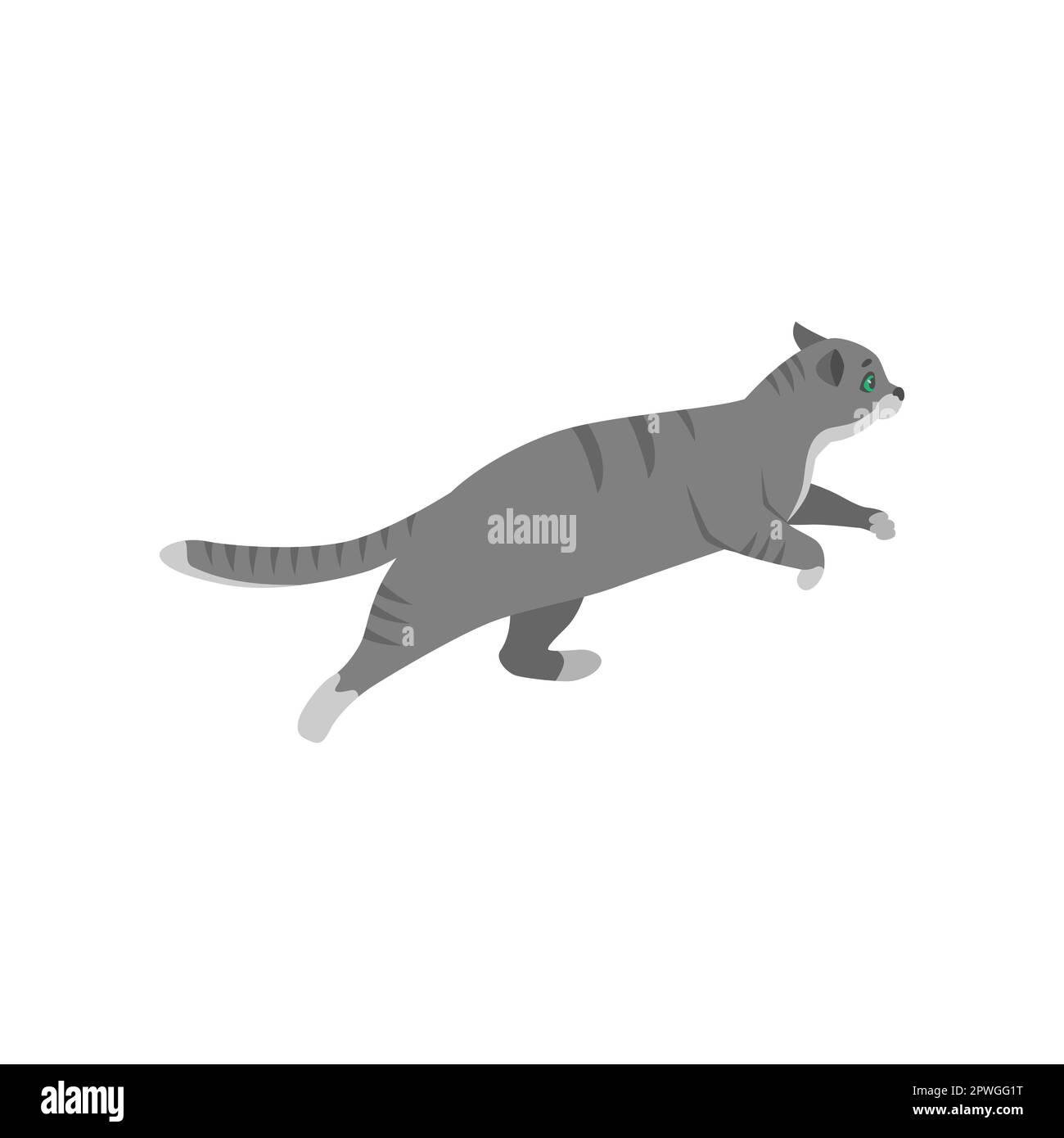 Cute cat cartoon character jumping or hunting vector Stock Vector Image ...