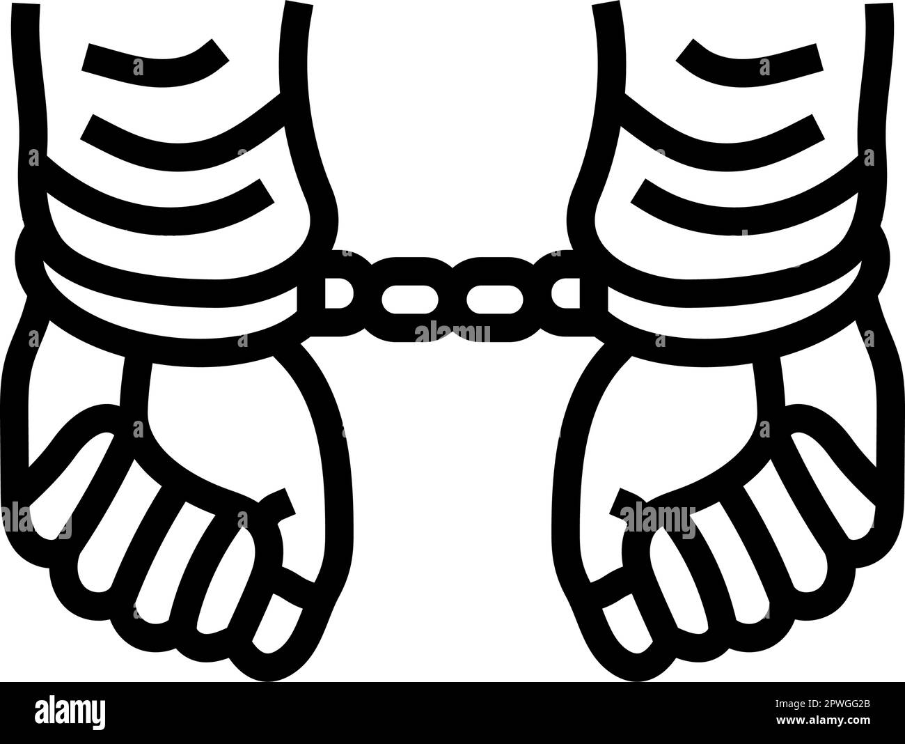 handcuffed hands crime line icon vector illustration Stock Vector Image ...