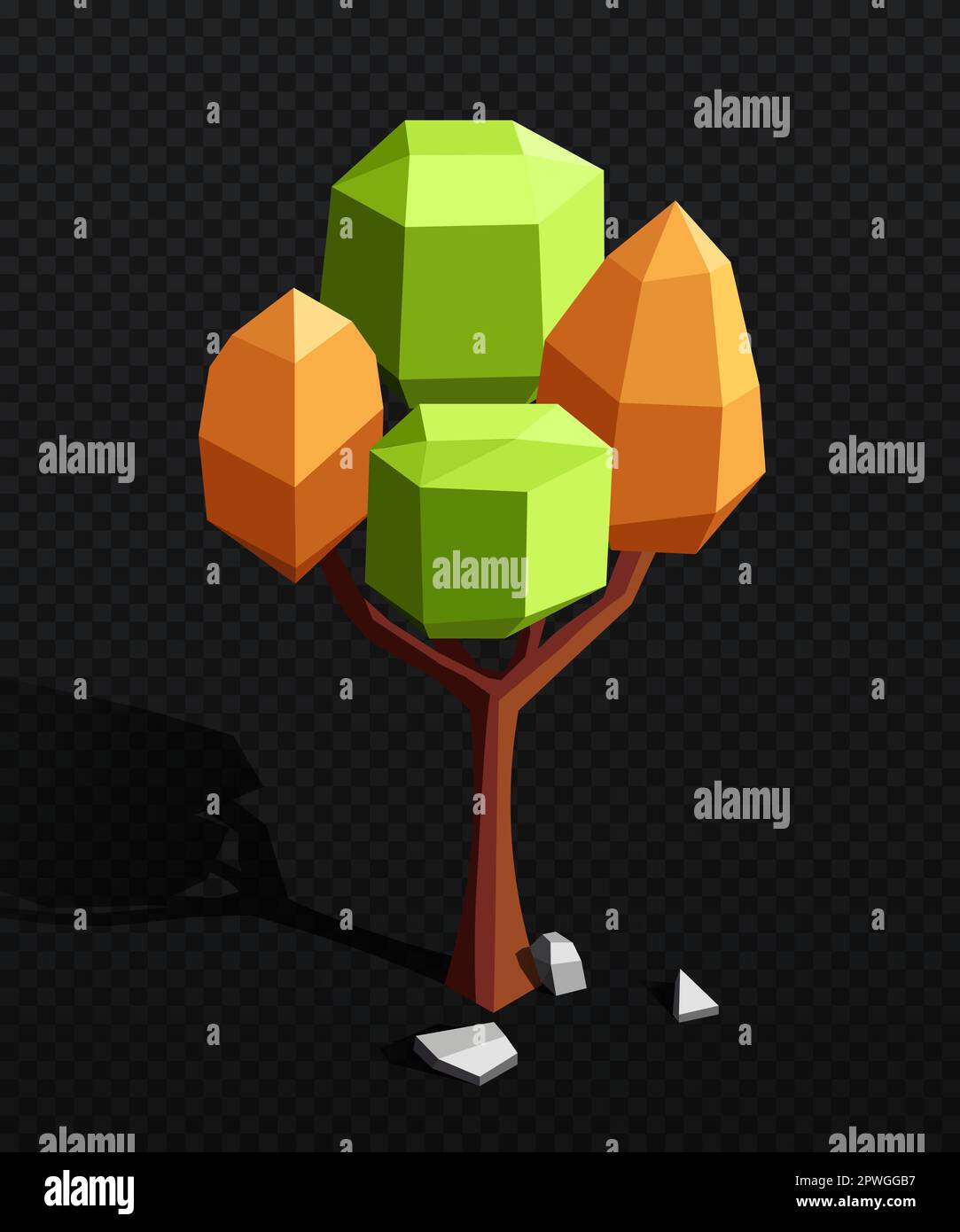 Polygonal tree with stones Stock Vector Image & Art - Alamy