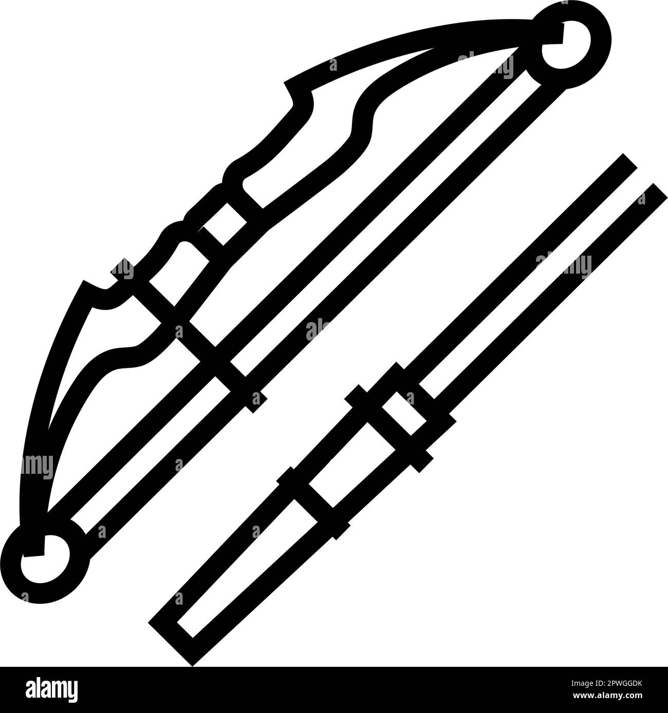bow arrow weapon war line icon vector illustration Stock Vector Image ...