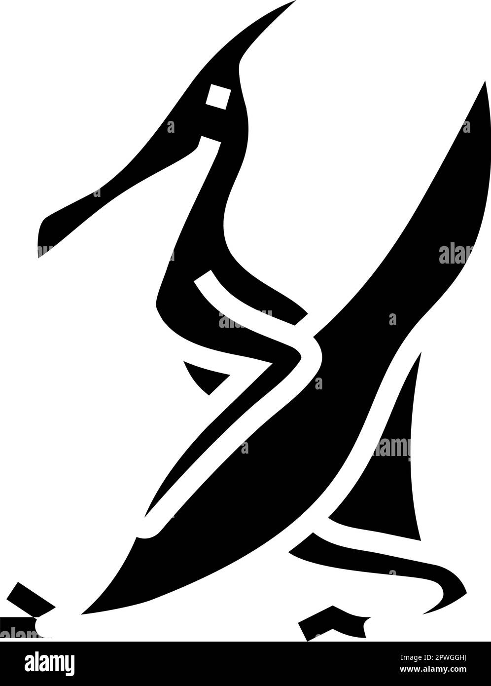 pterodactyl dinosaur animal glyph icon vector illustration Stock Vector ...