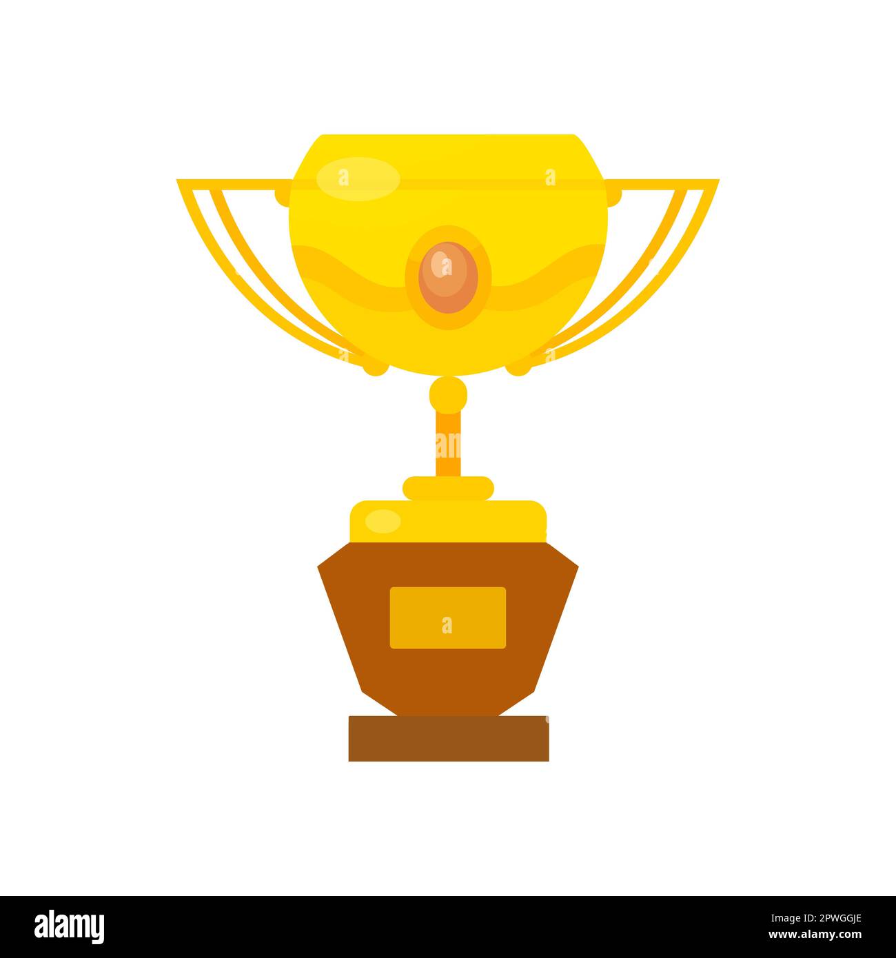 Golden cup with sharp handles and gem for winners vector illustration ...